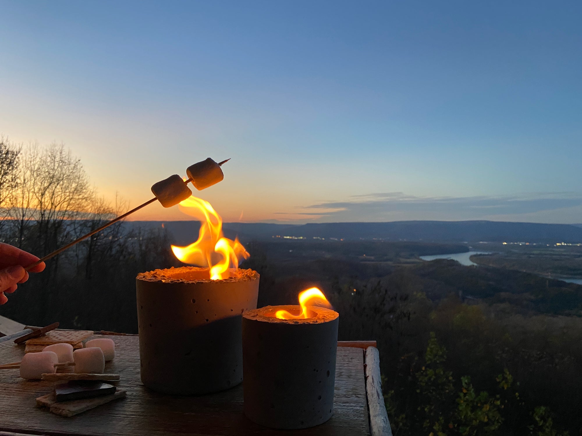 Simply Lit Fire Pots